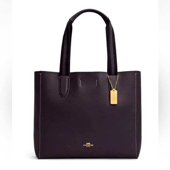 Coach | Bags | New Coach 5866 Derby Tote Pebble Leather Oxblood ...